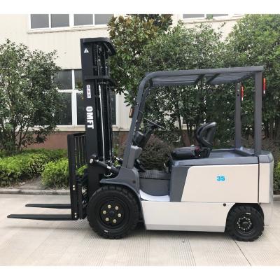China Min. Width of Right Angle Stacking of 4255mm 3.5 T Four Wheel Electric Warehouse Forklift for sale