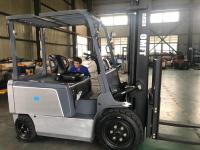 China 3500kgs Capacity Electric Forklift with 6m Full Free Mast Triplex and Pneumatic Tyre for sale
