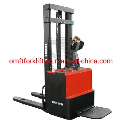 China Ce ISO SGS Approved 1.5 Ton 1500 Kg Cdd15W EPS Stand-on Pedal Full Electric Stacker Truck for sale