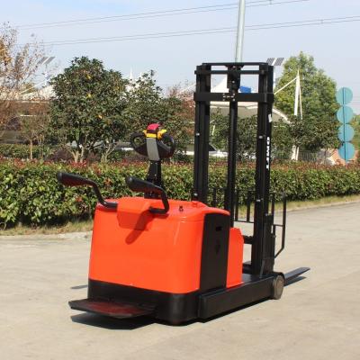 China 1.5 Ton 1500kg 1.5t Battery Stacker Pallet Truck with Steel PU Fork and 1.6m-5.5m Mast for sale