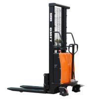 China 1000kgs Load Capacity Semi Electric Pallet Stacker with Steel PA and Battery Charger for sale