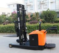 China 1600kg Cqd16 Stand-on Electric Reach Stacker Truck with 3m Duplex Mast and Free Lift for sale