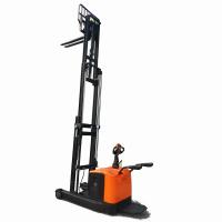 China Chinese Electric Stand-on Reach Stacker with 740X1070mm Fork and Free Battery Charger for sale