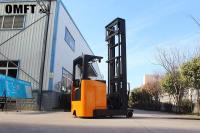 China 2 Ton Electric Power Stand Type Reach Truck with Min. Width of Right Angle Stacking 2790mm for sale
