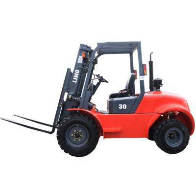 China 3.0 Ton Rough Terrain Diesel Forklift Truck with Cummins Engine and Pneumatic Tyre for sale