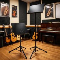 China Holeless Anti Glare Large Music Stand Professional Foldable Portable Music Stand for sale