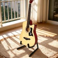 China Folding Universal Guitar Stand Anti Slip Instrument Floor Stand Portable Foldable Guitar Holder for sale