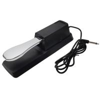 China Chrome Metal Universal Sustain Pedal Piano Style With 6.5mm Jack Polarity Switch for sale