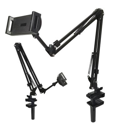 China Carbon Steel Cantilever Tablet Holder Universal Lazy Stand For Phone Tablet Drill Free for sale