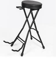 China 3 In 1 Foldable Guitar Stool With Guitar Holder Foot Rest Portable Metal Guitar Performance Chair for sale