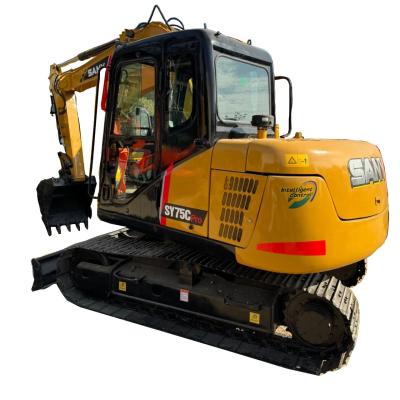 China 2019 Year Used SANY 7T Excavator SY75Cpro Mild Steel Design for Harsh Environments for sale