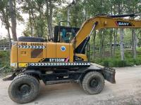China SANY 155W Wheeled Excavator With Original Hydraulic Cylinder And ISUZU Engine for sale