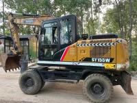 China SANY 155W Wheeled Excavator With Original Hydraulic Cylinder And ISUZU Engine for sale