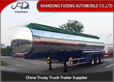 China FUWA axle petrol fuel tanker semitrailer stainless steel tank trailer sale for sale