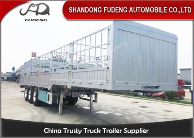 China Semi trailer with fence tri axle 50 ton Side wall semi trailer with Mechanical suspension for sale
