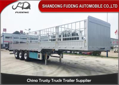 China 2 / 3 Axles Side Wall Semi Trailer Detachable Side Wall 3-8mm Flat Bed for sale