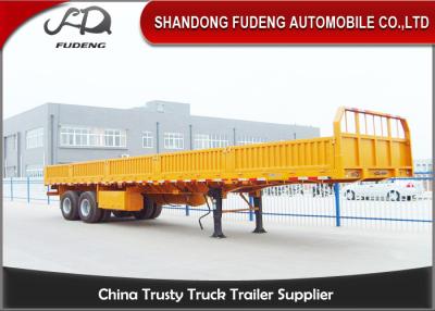China 50 Tons Capacity 40ft Flatbed Semi Trailer With Detachable Side Wall for sale