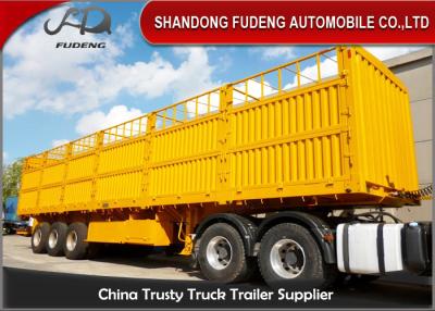China 3 Axles Side Wall Semi Trailer 60 Ton Box Semi Trailer With 16 T Or 18 T axle for sale