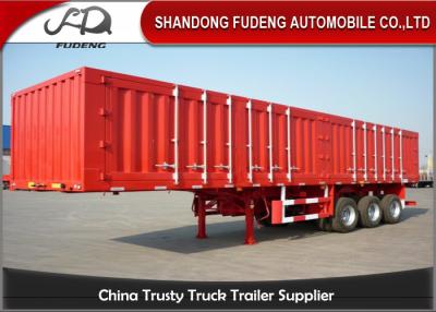 China 12.5 m steel tri axles box semi trailer transport engine waterproof for sale