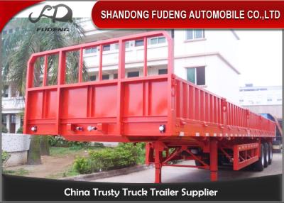 China 3 axles 50Tons Side wall semi trailer 40ft Flatbed trailers with side wall for sale
