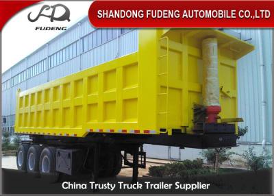 China 3 Axle Dump Trailer With Four Main Beam / Square Shape Semi Dump Truck  for sale
