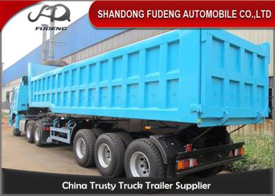 China Hydraulic Lifting U Shape Tractor Trailer Dump Truck Leaf Spring 14 Ton X 3 Axles for sale