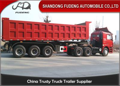 China 196 Hydraulic System Dump Semi Trailer 80 Ton Payload Customized Dimension for sale