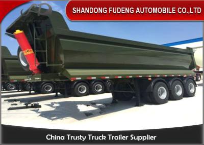 China 50 Ton Dump Truck Trailer 2 Axle , Dump Tractor Trailer With Dual Line Brake System for sale