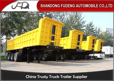 China 35 CBM 60 Ton End Dump Semi Trailer , Steel Mechanical Dump Trailer for sale