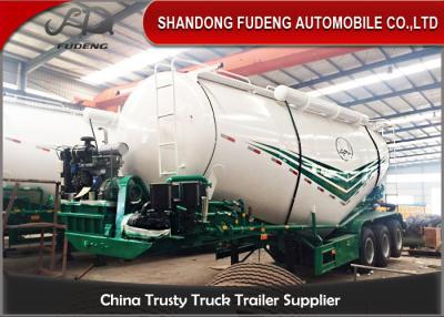 China 2017 3 Axles Bulk cement tanker trailers compressor and diesel engine 55CBM for sale