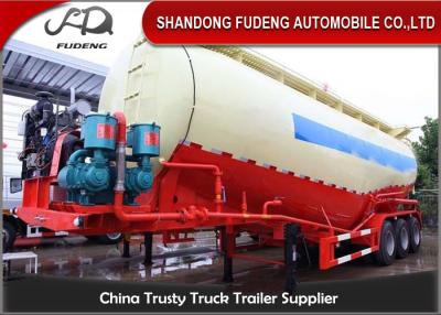 China Double Compartment Bulk Cement Semi Truck Tanker Trailer with 60cbm capacity for sale