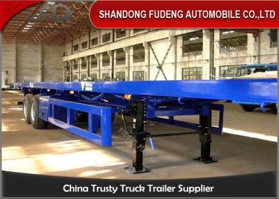 China 2 axle Flat bed Container Semi Truck Trailer with twist lock air bag suspension for sale