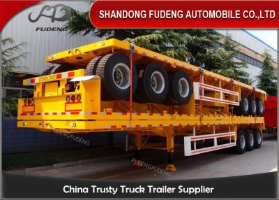China 6 / 12 Wheelers Flatbed Container Trailer With ABS System BPW Brand Axle for sale
