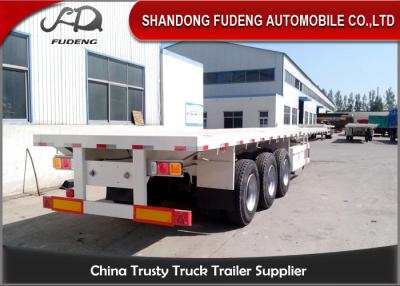 China 28 Tons Jost Landing Gear Truck Flatbed Trailers  Three FUWA Brand Axle for sale