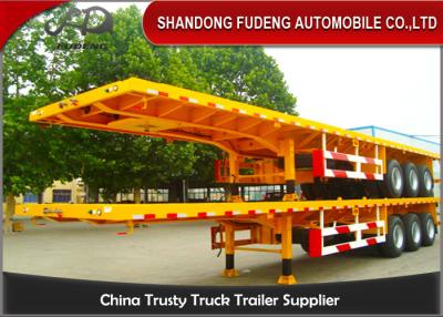 China 3 Axle 40ft Flatbed Trailer , High Bed Flatbed Container Trailers With WABCO System for sale