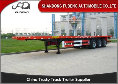 China 3 axles 20ft 40ft platform flatbed semi trailer shipping container trailers for sale for sale