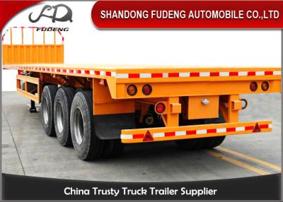 China Three Axles Flatbed Equipment Trailers 28 Tons Support Leg 40 Tons Load Capacity for sale