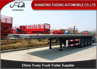 China 4 axles flatbed container semi trailer 60 ton capacity with container lock for sale
