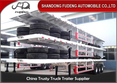 China 40ft container carry flatbed truck trailer Air suspension super single tire for Tanzania for sale