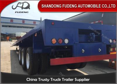 China 20&40ft Flatbed trailer with tri axles FUWA or BPW truck trailer steel material for sale