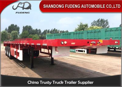 China Tri axle flat bed 40ft Container Semi Trailer With Front Fence optional for sale