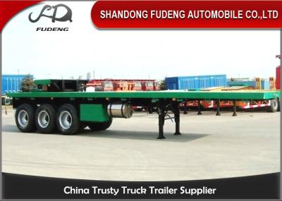 China Tri-Axles 40 Feet  Flatbed Container Semi Trailer With 12Units Twist Locks for sale