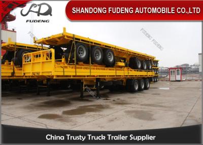 China 20 Ft 40 Ft Container Flatbed Tractor Semi Trailer With Front Board for sale