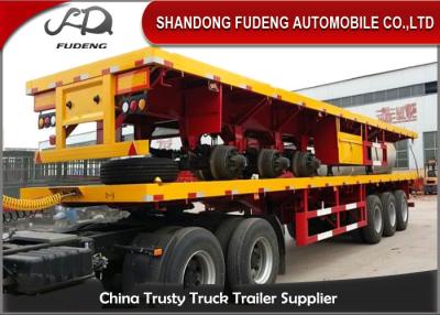 China Heavy duty suspension 40ft flatbed container trailers carry 40Tons Containers for sale