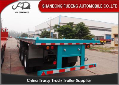 China Tri Axle 20 Foot Flatbed Trailer , 40ft / 45ft Flatbed Heavy Duty Trailer for sale