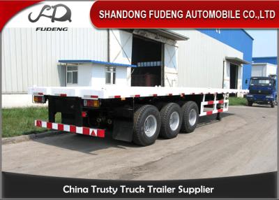 China 2 / 3 Axle 20 Foot Flatbed Trailer / Truck Flatbed Trailers With Container Lock for sale