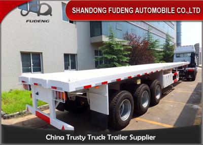 China Mechanical Suspension Flatbed Container Trailer 3 * 13 Tons FUWA / BPW Axle for sale