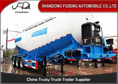 China Tri - Axle Bulk Cement Tanker Trailer With Air Compressor Q235 Steel Tanker Body for sale