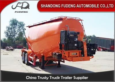 China Payload 25 - 35 cbm Steel Cement Tanker Truck Mechanical / Air Suspension double axles for sale