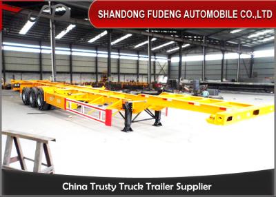 China 40 Ton Payload Tri Axle Skeleton Trailer For 20 Ft / 40ft Containers Transport for sale